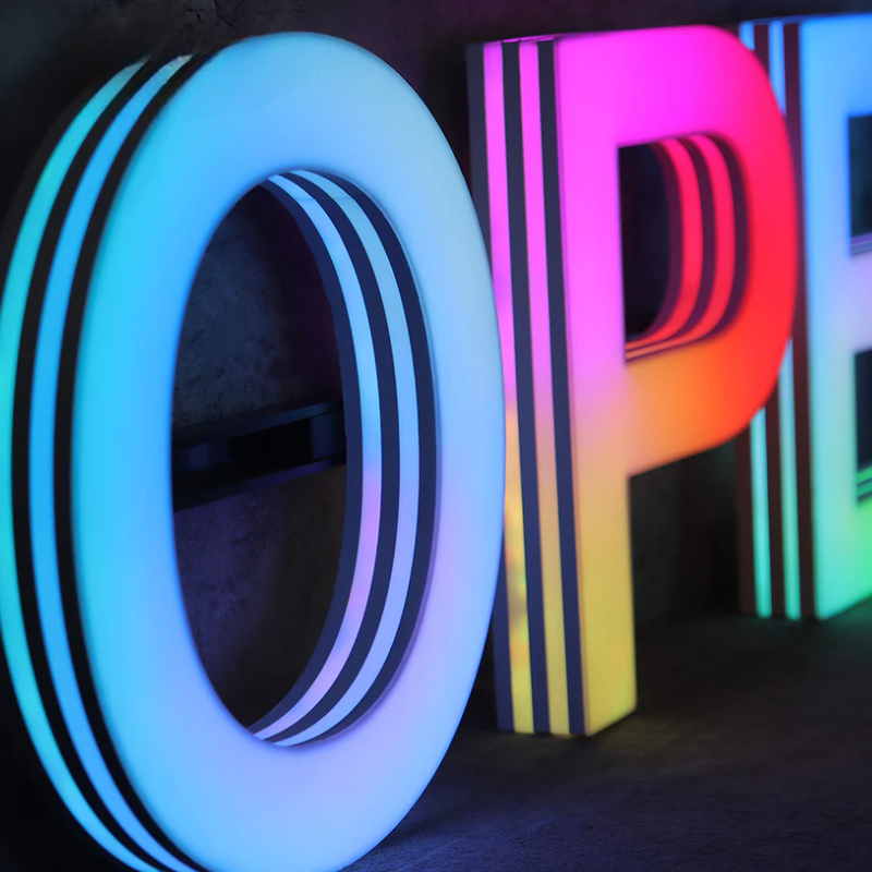 Full Color Style LED Track Channel Letters Sign with Easy and Quick In